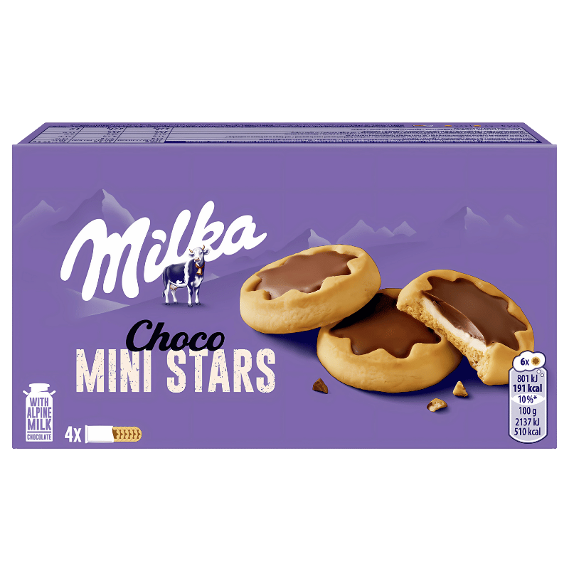 Milka – Choco Mini Stars Biscuits Moelleux au Chocolat 150g – Elmercado