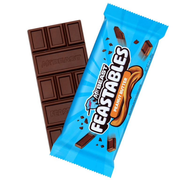 Barre Mr Beast Feastables Chocolat au Lait avec Beurre de Cacahuète 60g ...