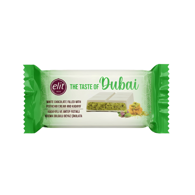 Elit Dubai Chocolat Blanc Fourré à la Crème de Pistache et Kadayif ...